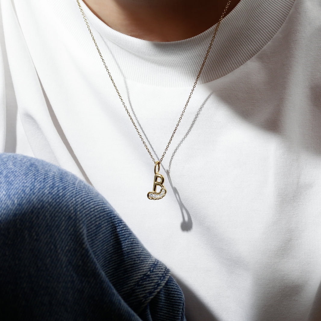 Spellbound - 18k Gold and White Diamonds Initial Alphabet Pendants – Kay Konecna